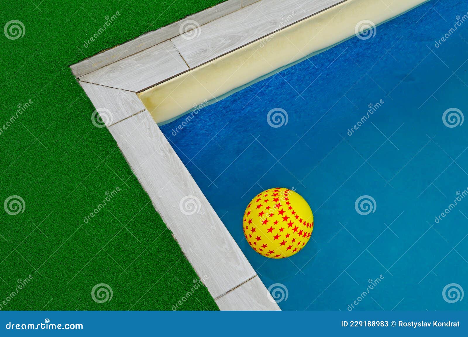 Yellow Star Ball Floats in the Pool Stock Image - Image of ceramic ...