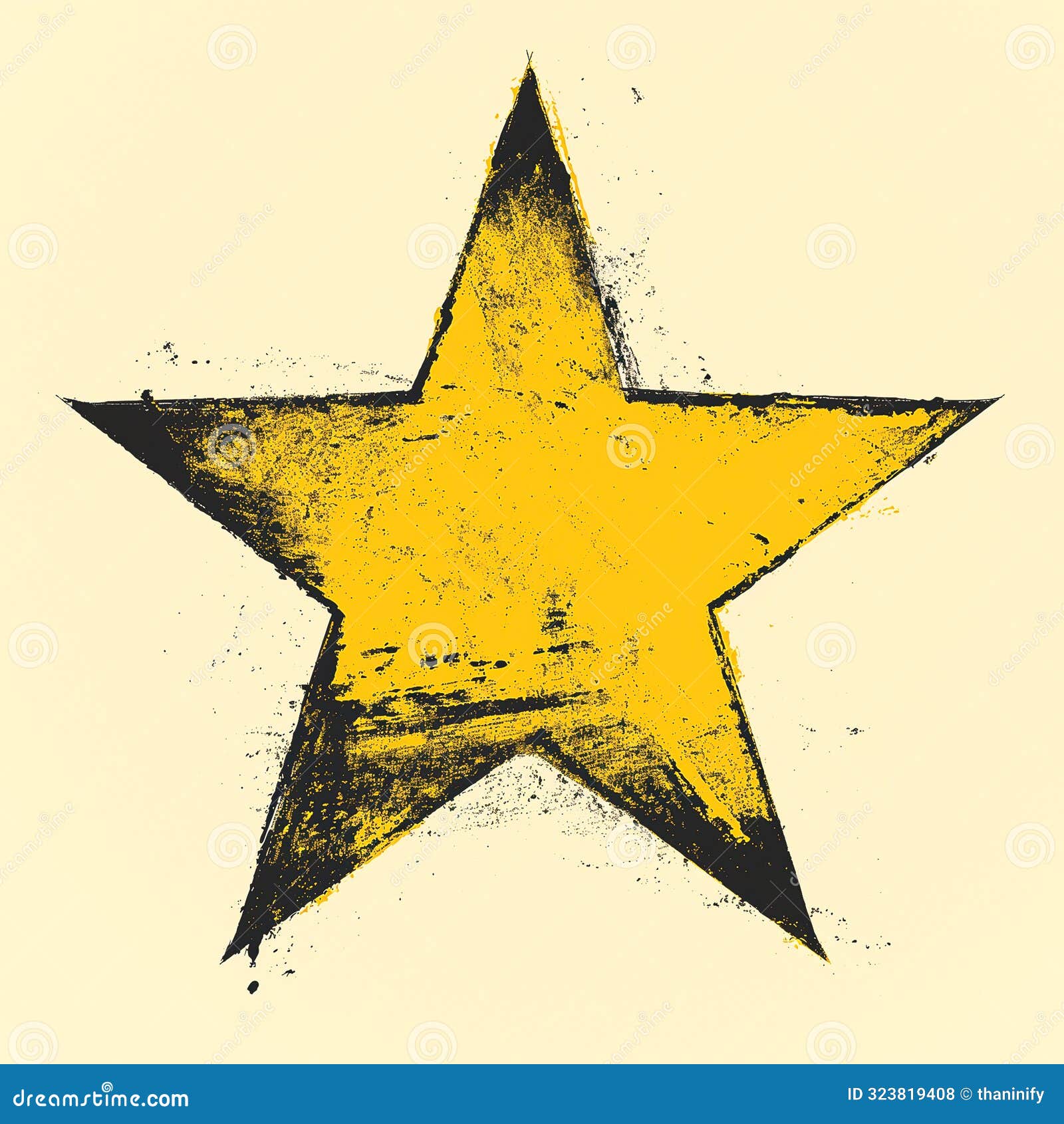 A Yellow Star with a Black Outline on a White Background Stock ...