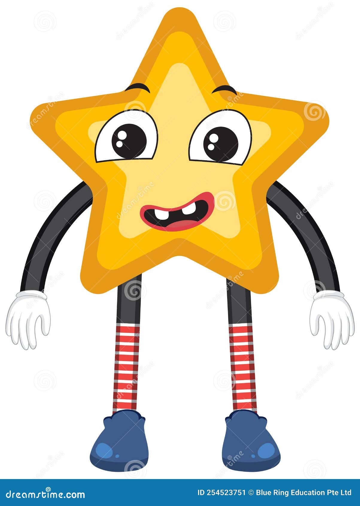 Yellow Star with Facial Expression Stock Illustration - Illustration of ...