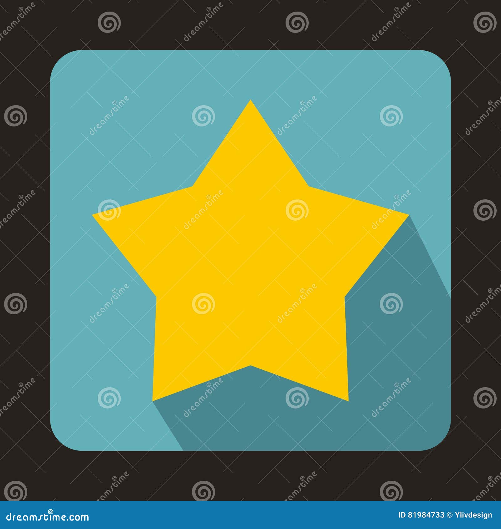 Yellow Star Icon in Flat Style Stock Vector - Illustration of flat ...