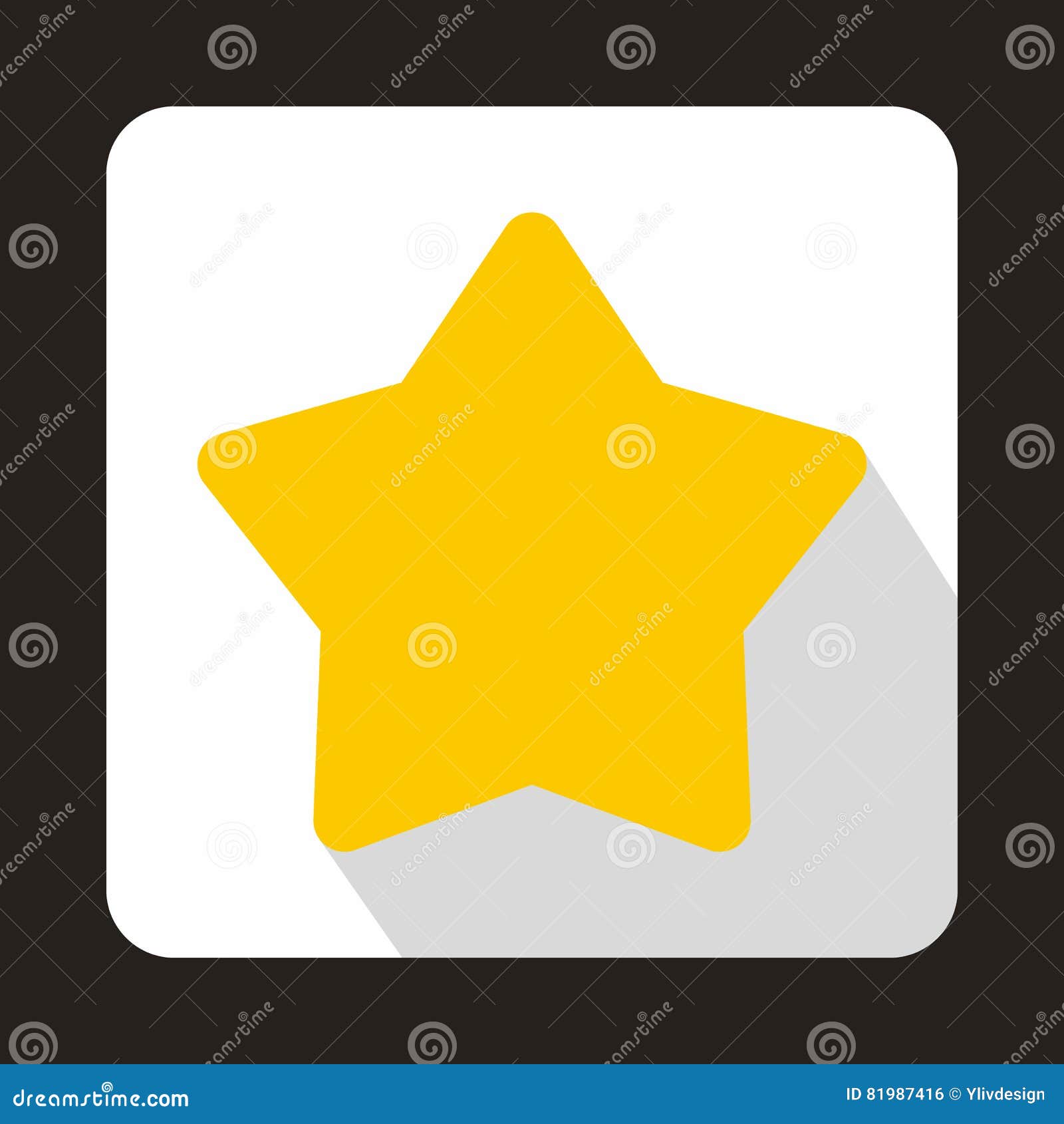 Yellow Star Icon in Flat Style Stock Vector - Illustration of medal ...