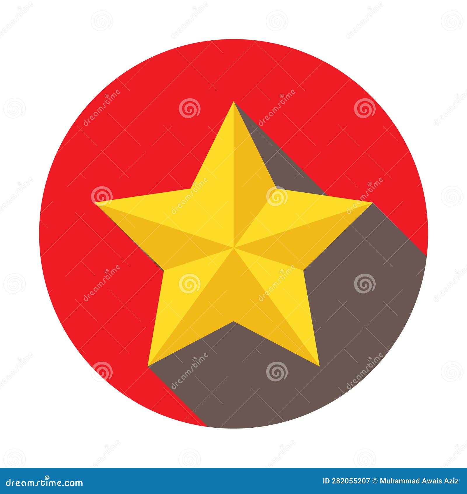 Yellow Star Icon in Red Circle. Colored Star Icon Stock Vector ...