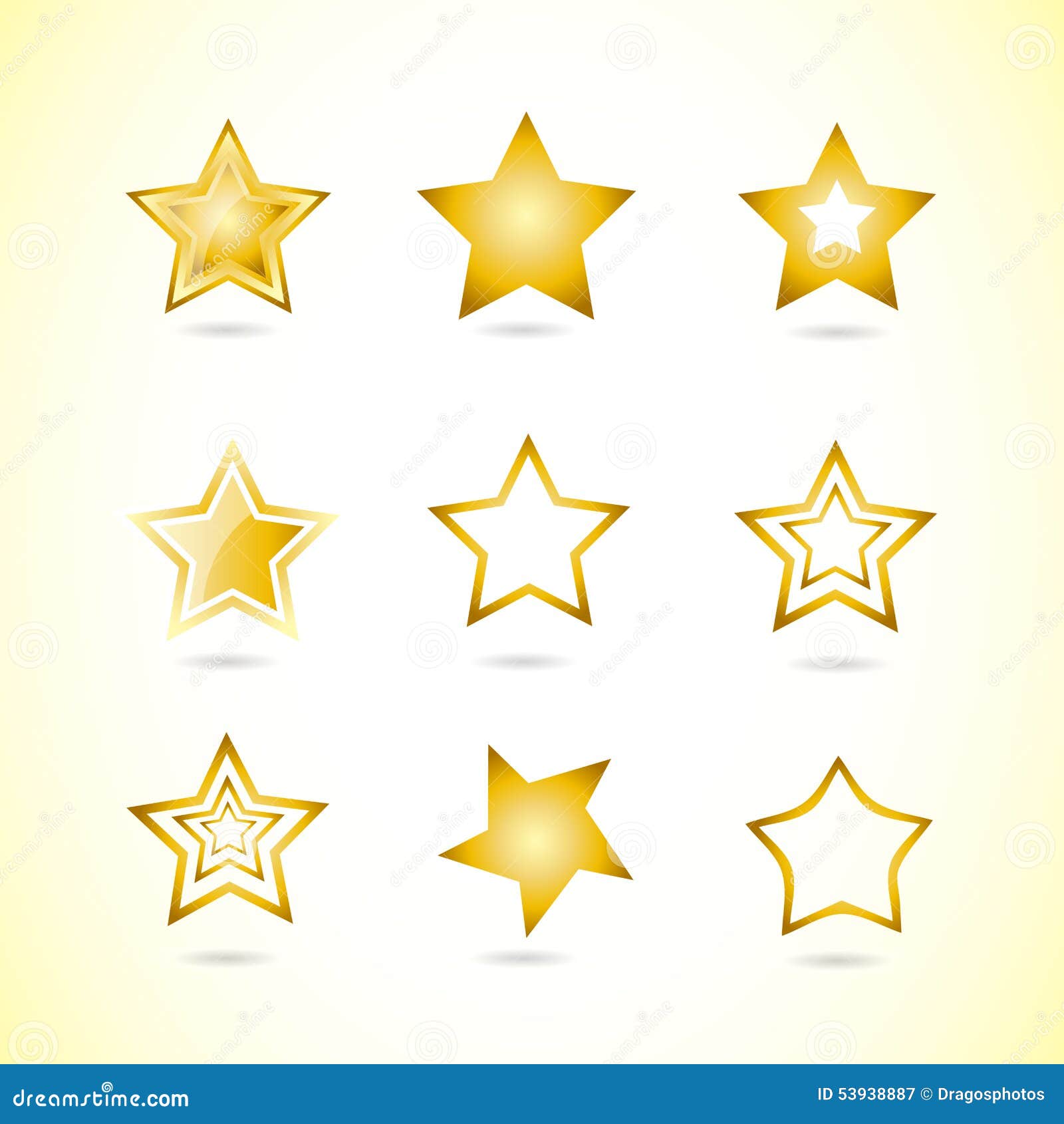 Yellow Star Logo Icon Symbol Set Stock Vector - Illustration of element ...