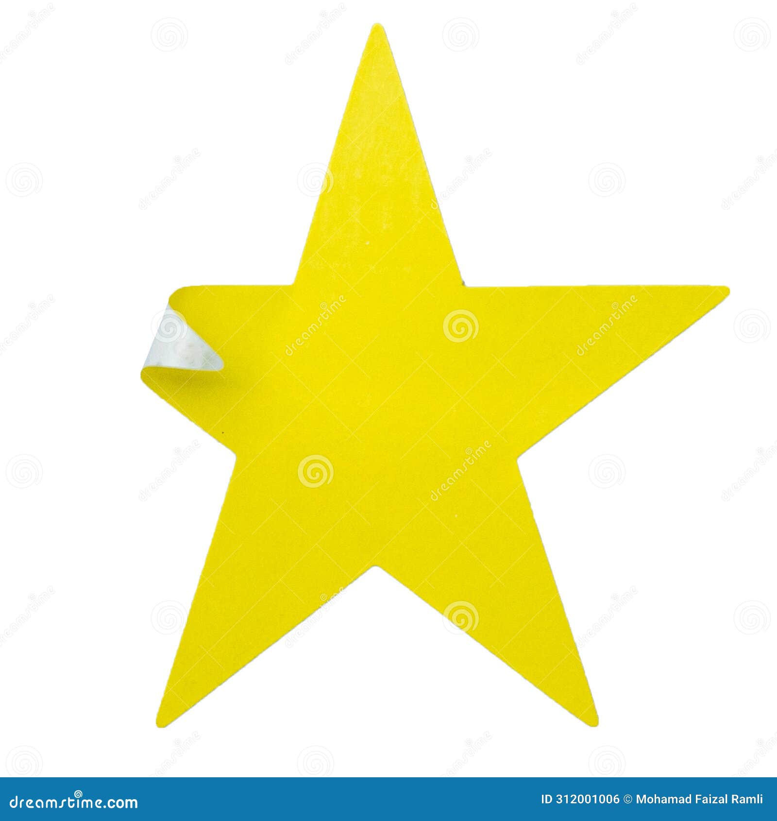 Yellow Star Shape Sticker Isolated on White Stock Photo - Image of ...