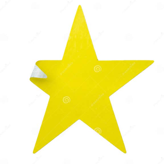 Yellow Star Shape Sticker Isolated on White Stock Photo - Image of ...