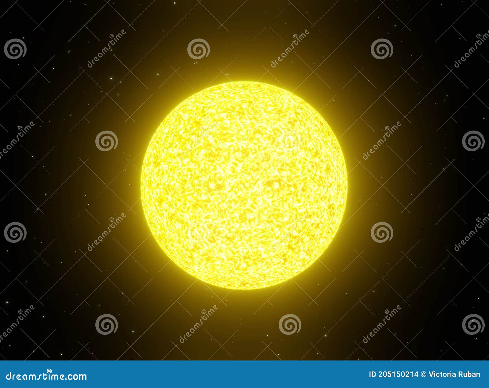 Yellow Star or Sun in Cosmos. Space Flight To the Star Stock ...