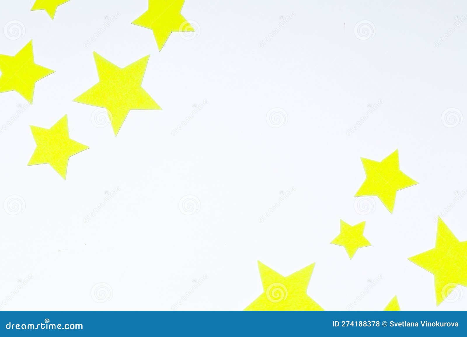 Yellow Stars Made of Felt on a White Background. Space Day. Space ...