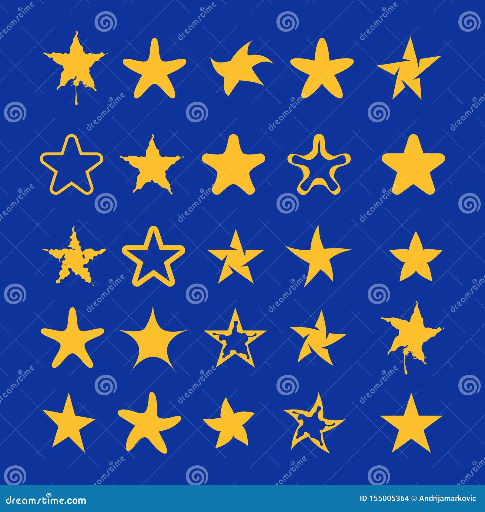 Yellow Stars Set.Illustratio Stock Vector - Illustration of icon ...