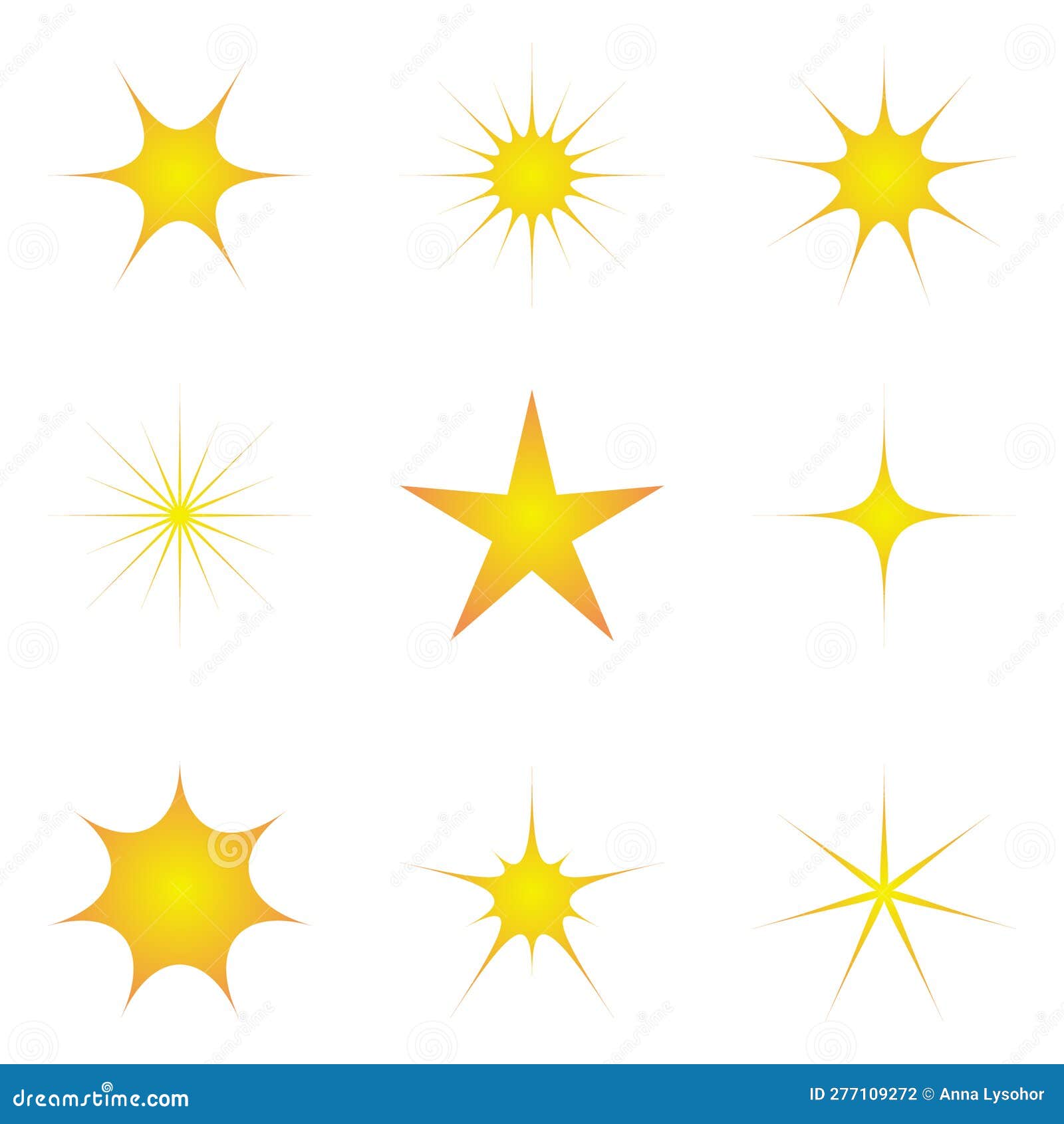 Yellow Stars Set. Set of Vector Icons Stock Vector - Illustration of ...