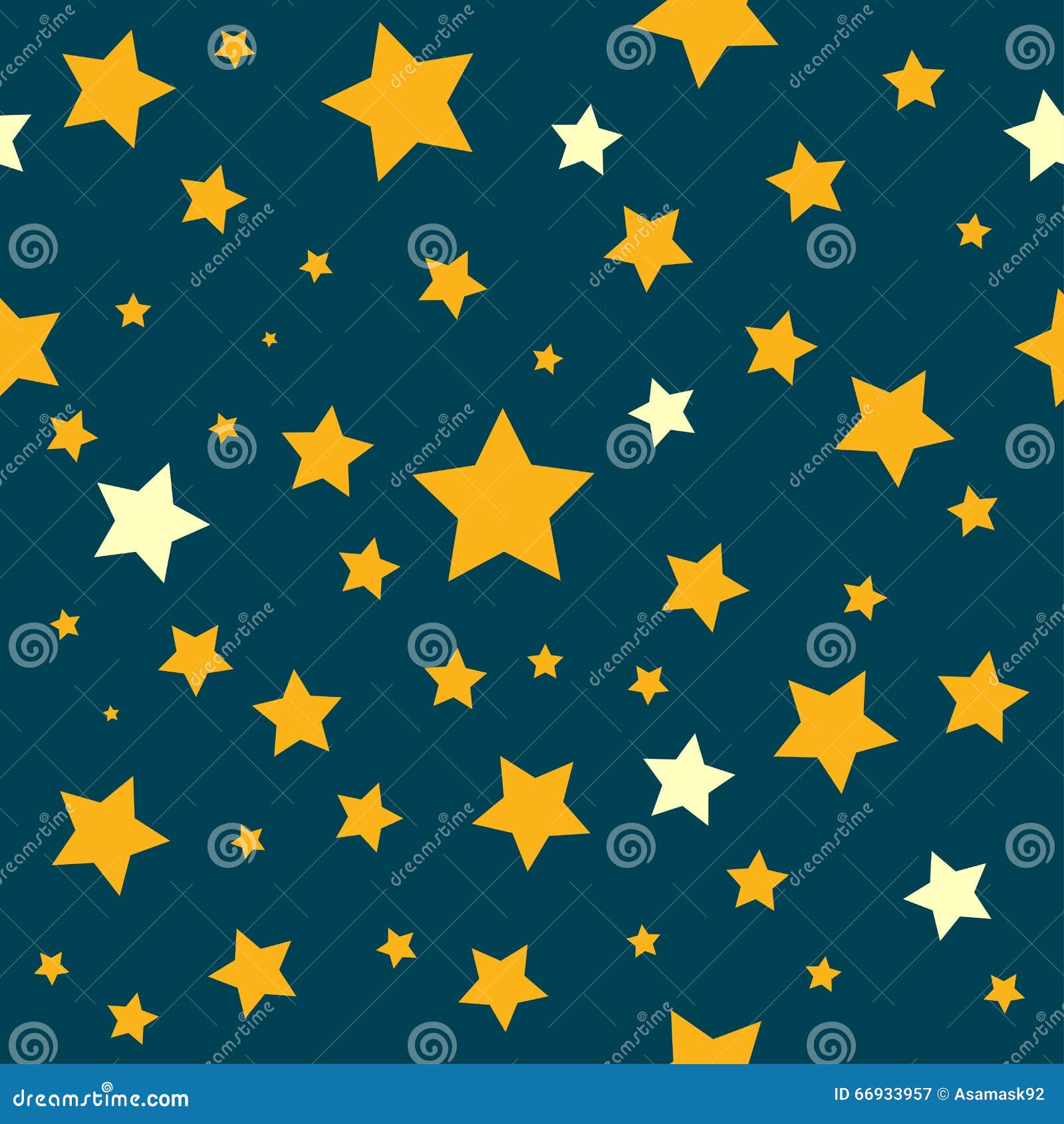 Yellow Stars Teal Sky Pattern Stock Vector - Illustration of american ...