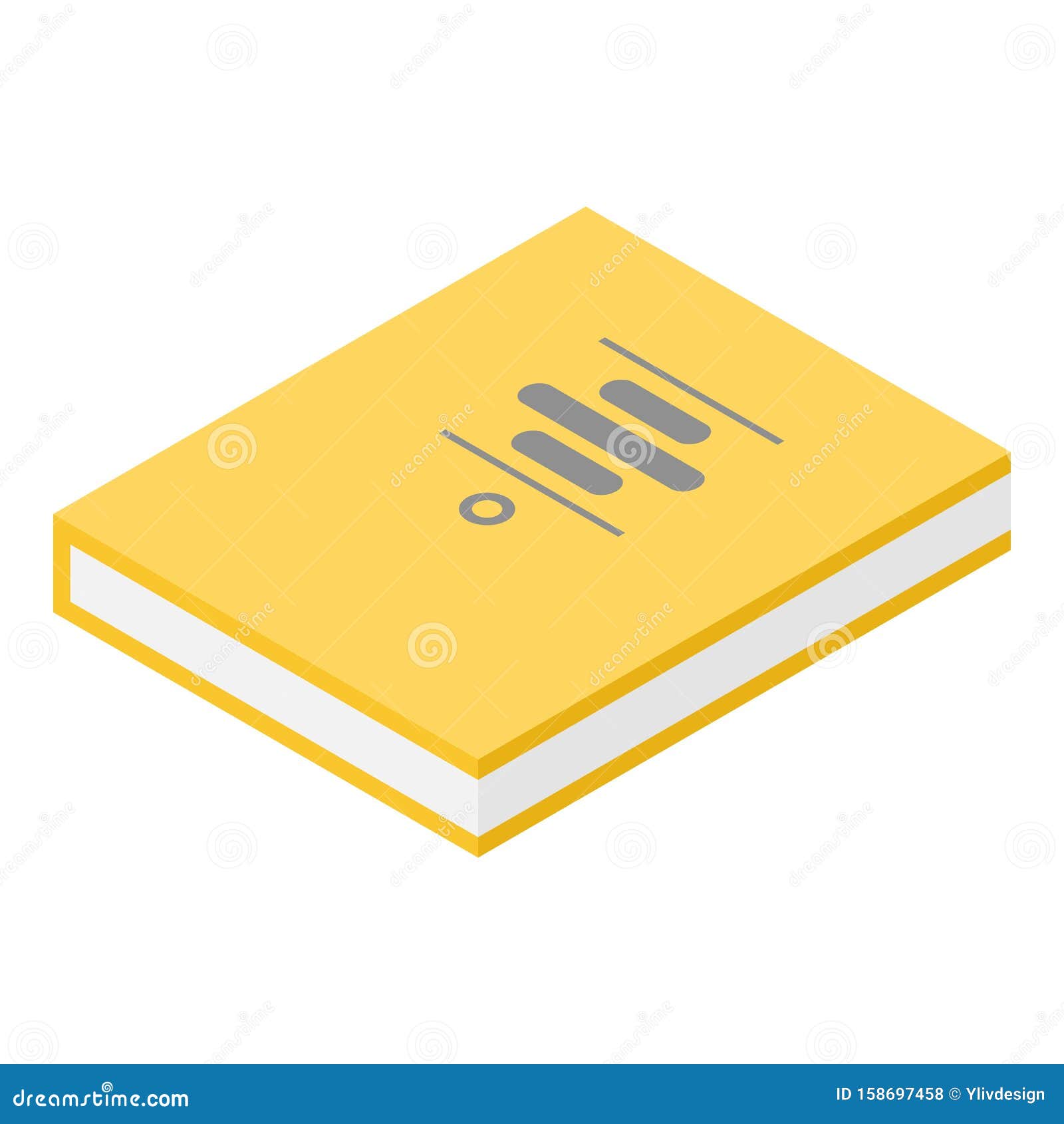 Yellow Statistic Book Icon, Isometric Style Stock Vector - Illustration ...