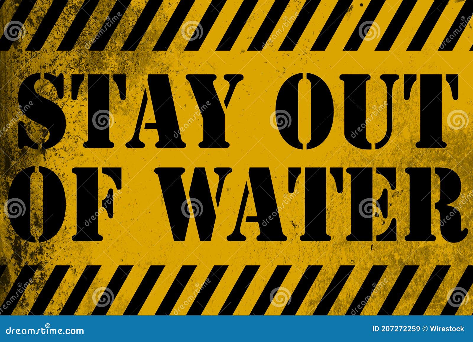 Yellow Stay Out of Water Sign with Stripes Stock Illustration ...