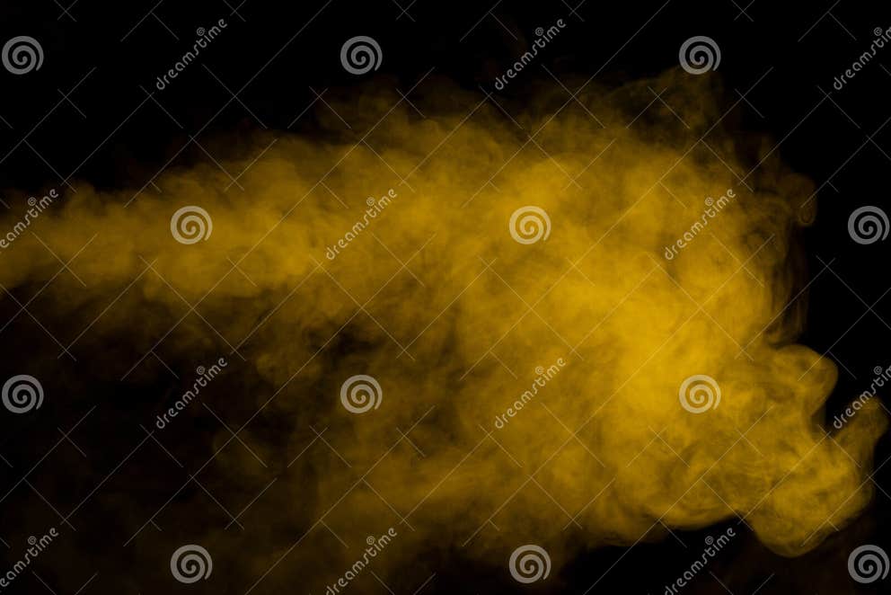Yellow Steam on a Black Background Stock Image - Image of show, grunge ...