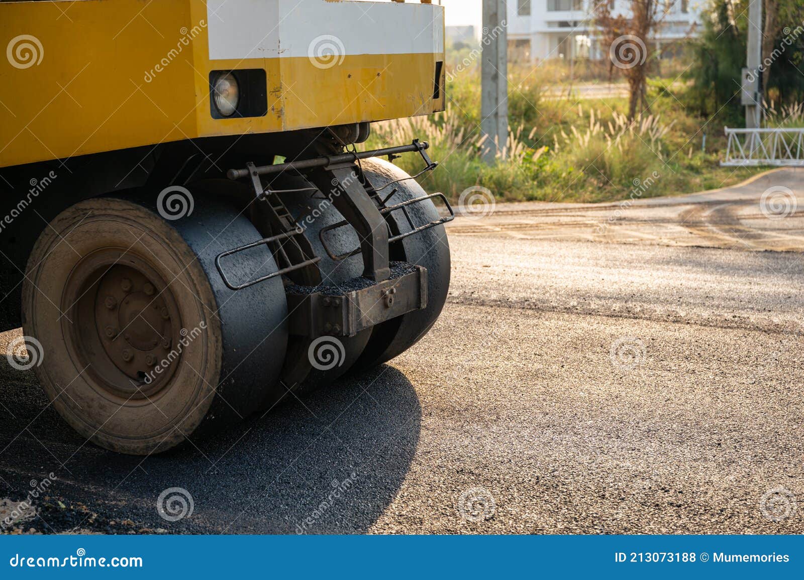 Steamroller Compactor Road Construction Side View Isolated On White ...