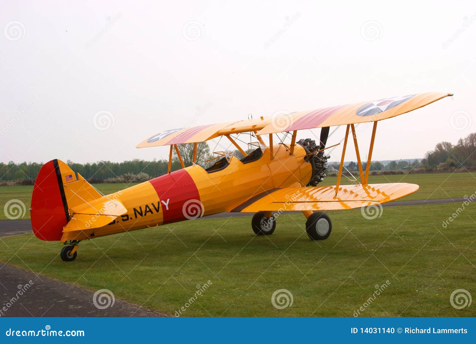 Yellow Stearman Biplane Stock Photography | CartoonDealer.com #14031140