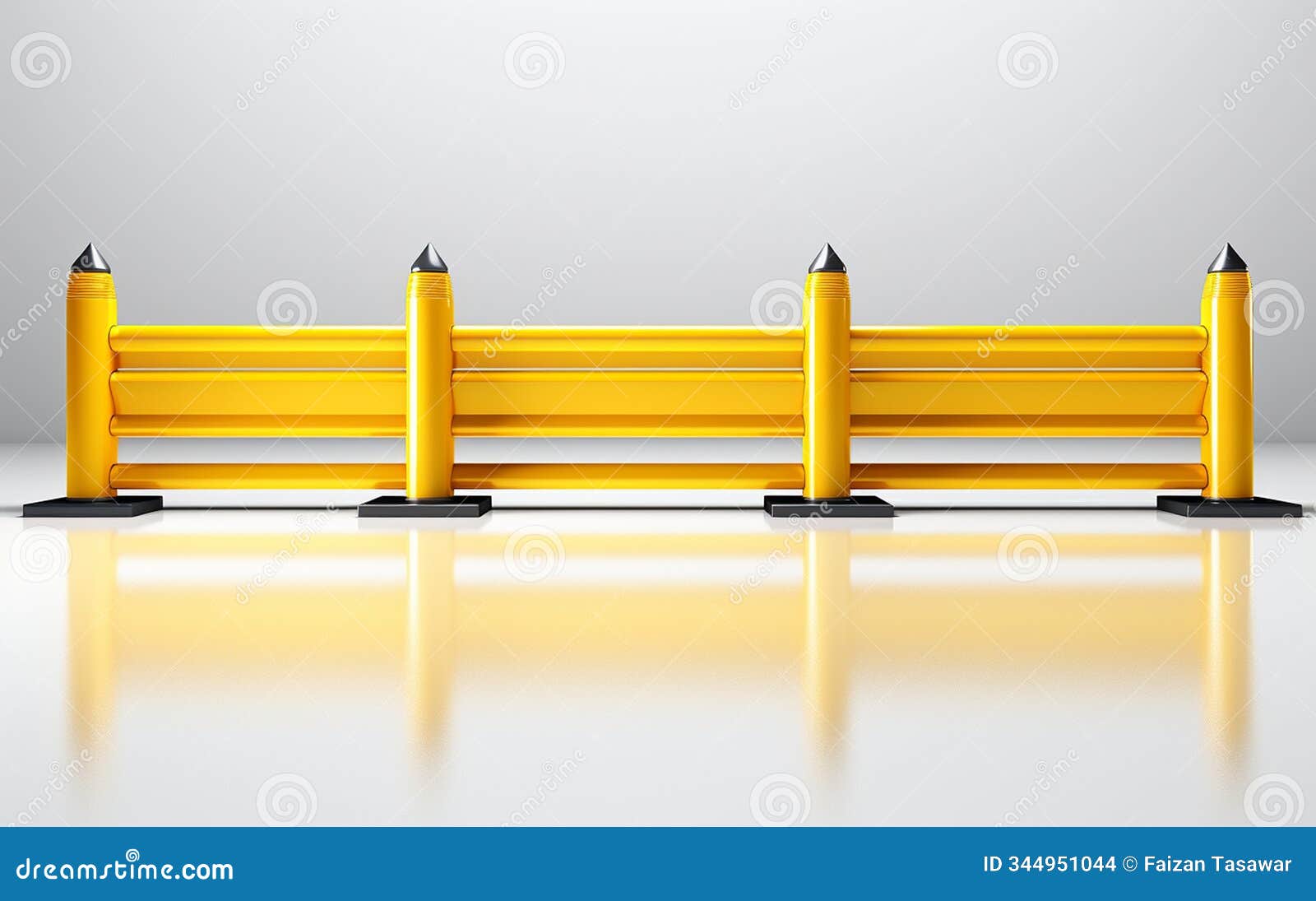 Yellow Steel Barrier on a See-through Background Stock Illustration ...