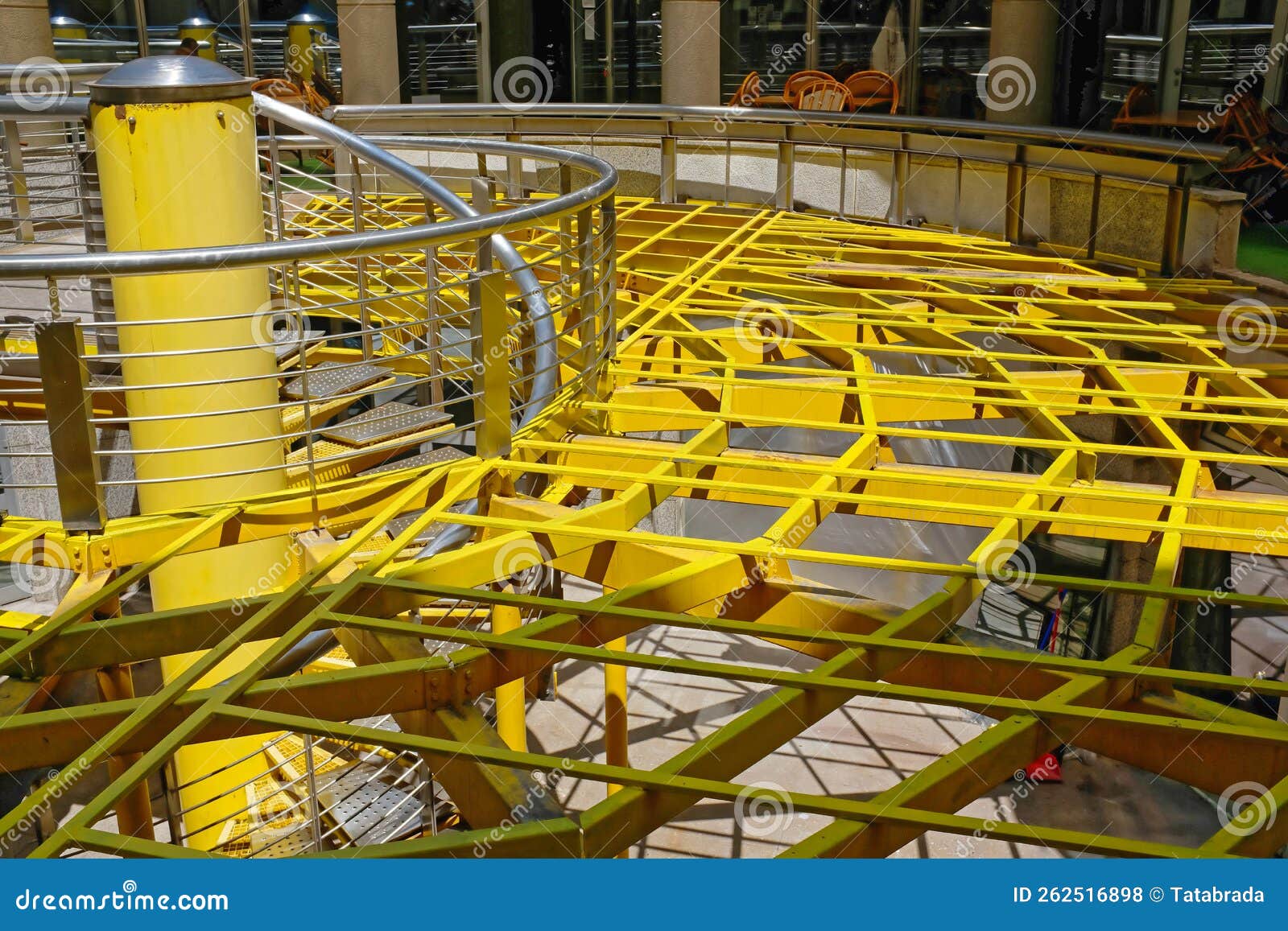 Yellow steel beams stock photo. Image of vivid, architecture - 262516898