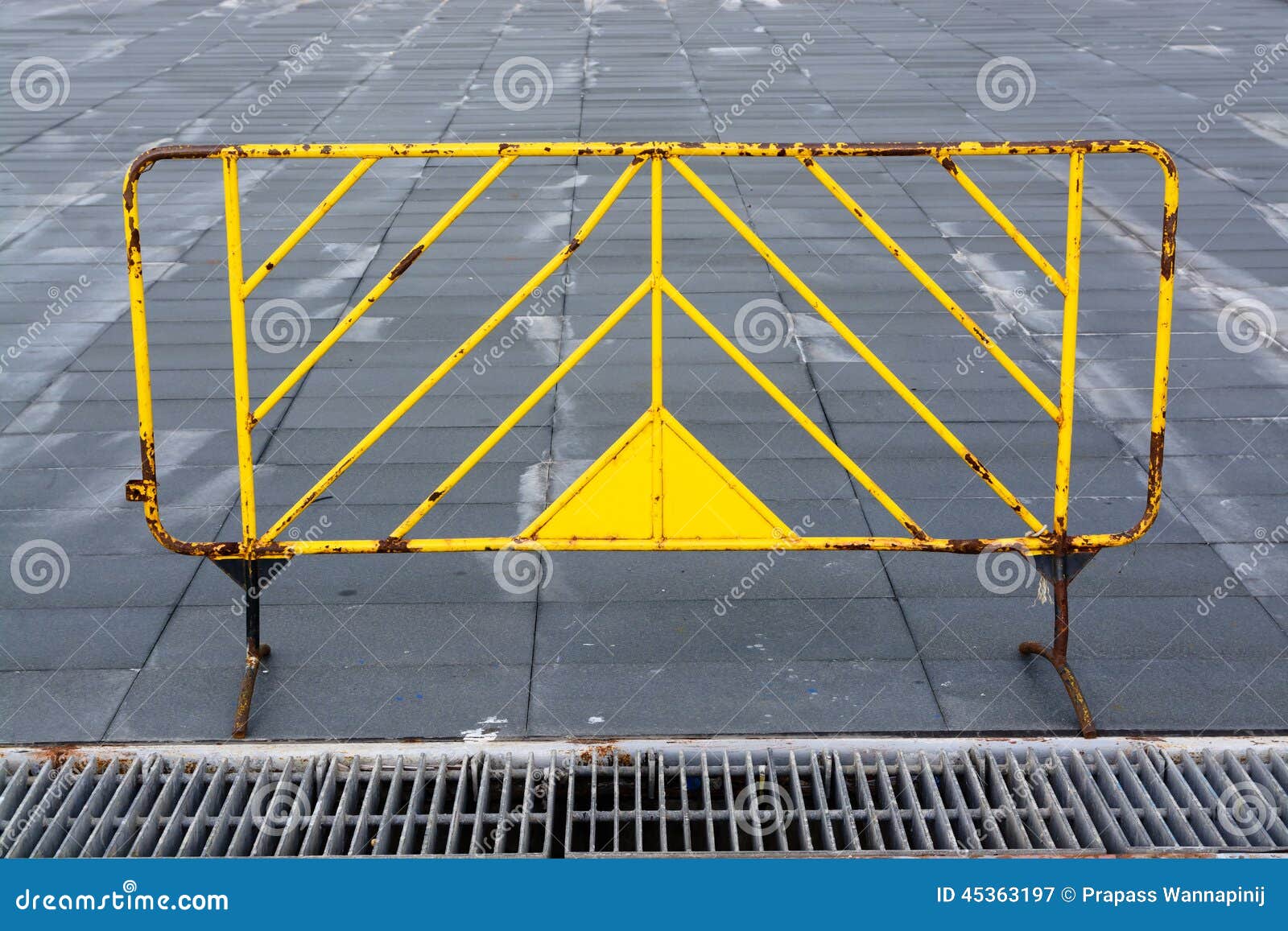 Yellow steel fence stock image. Image of metal, street - 45363197