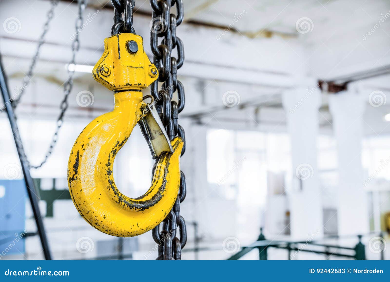 Yellow Steel Load-lifting Hook. Stock Image - Image of steel, chain ...