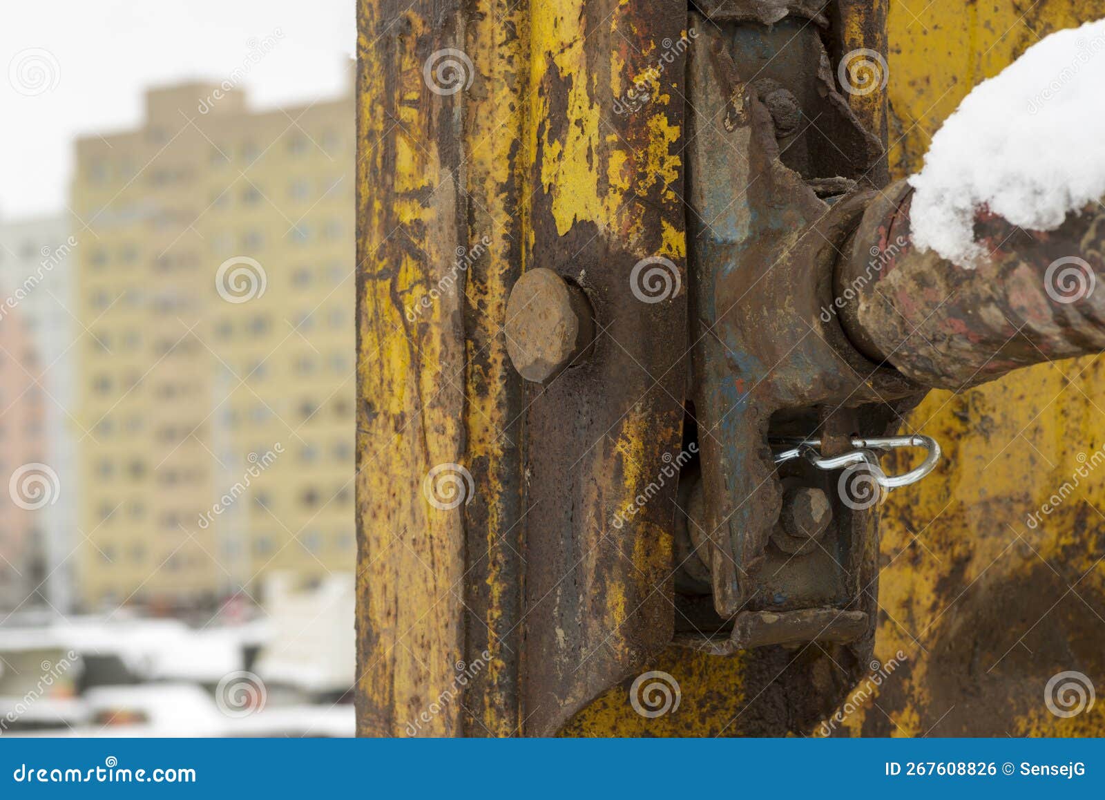 Yellow Steel Plate for Securing Excavations on a Construction Site in ...