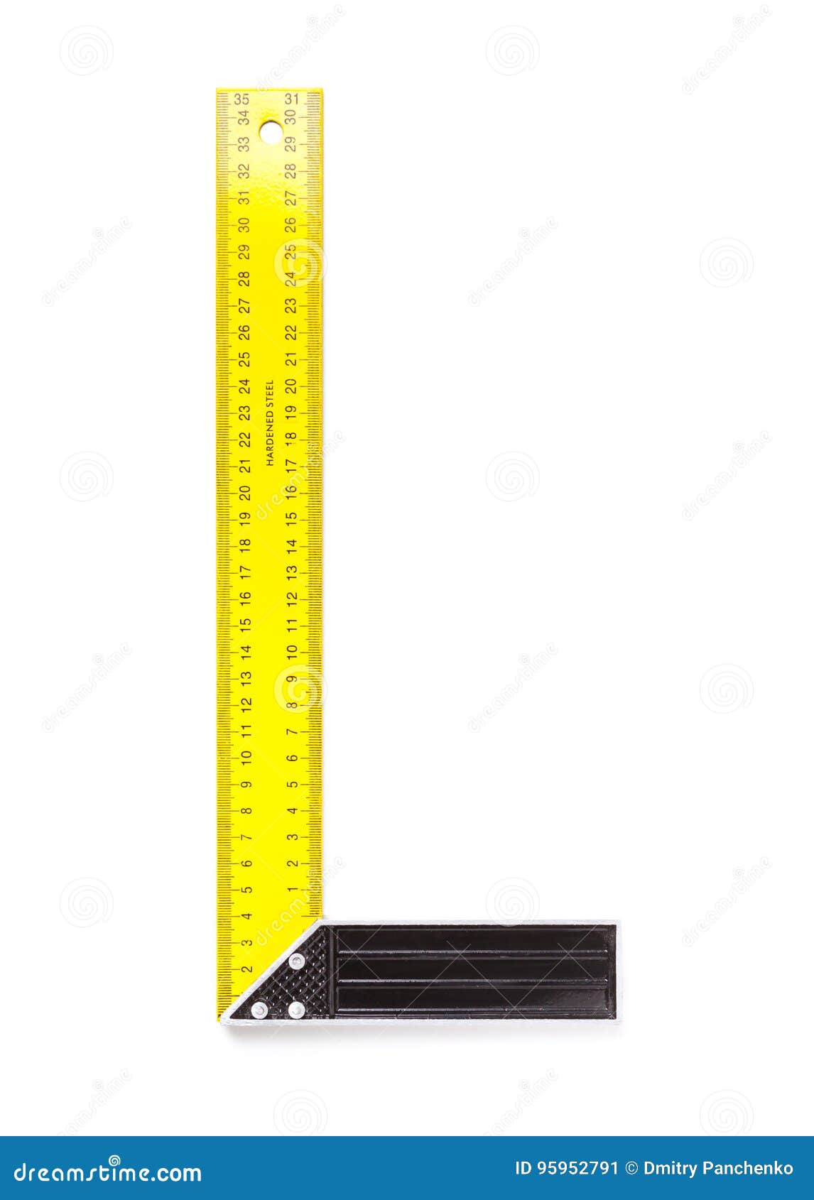 Steel Ruler Isolated White Background Top View Stock Photo ...