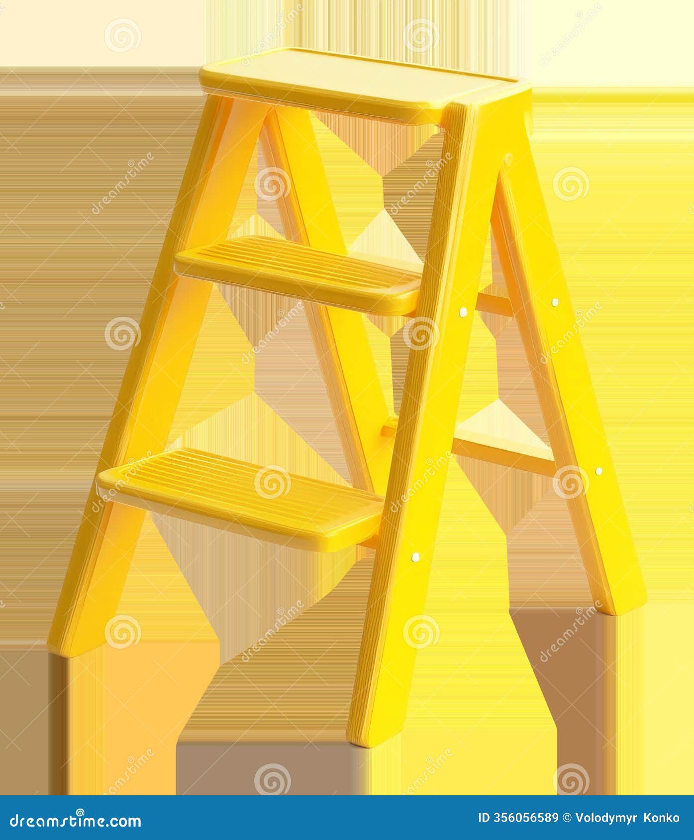 Yellow Step Ladder on Transparent Background, Bright Tool Concept Stock ...