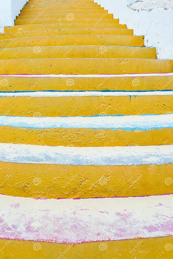 Yellow Steps Going Up As a Background. Stock Photo - Image of cheerful ...