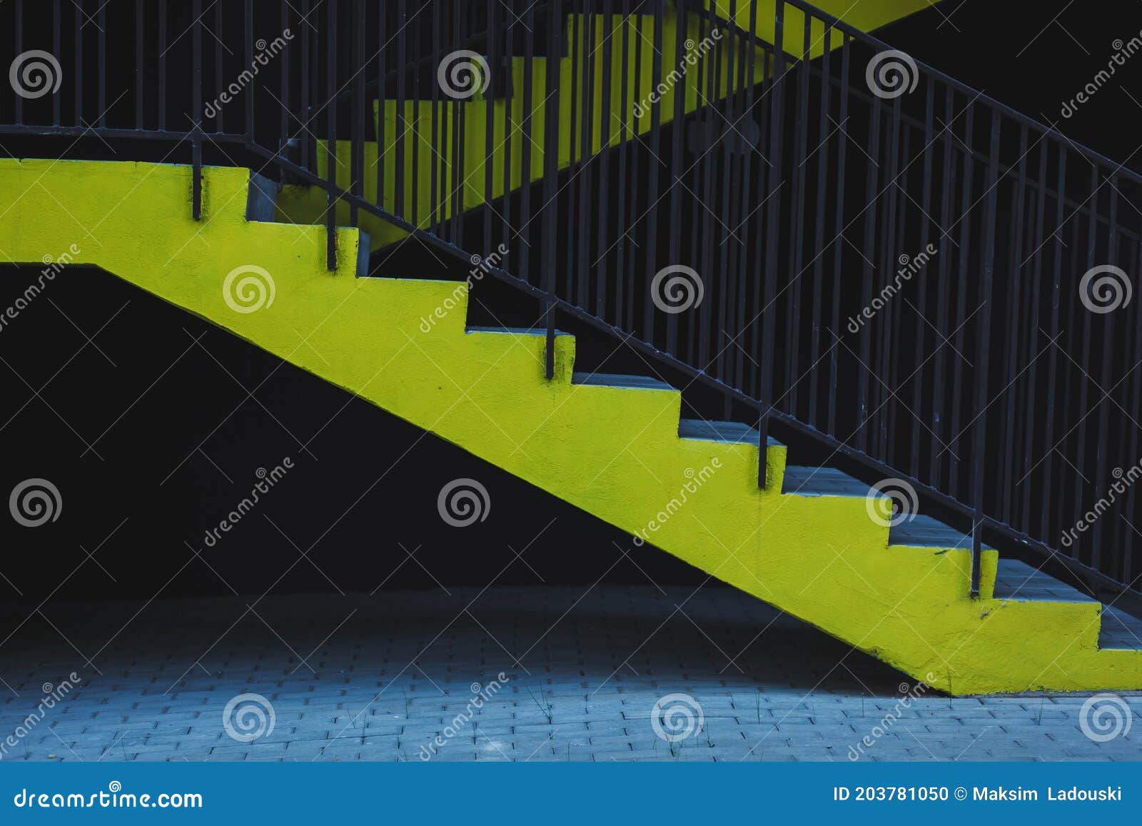 Yellow steps stock photo. Image of building, floor, step - 203781050