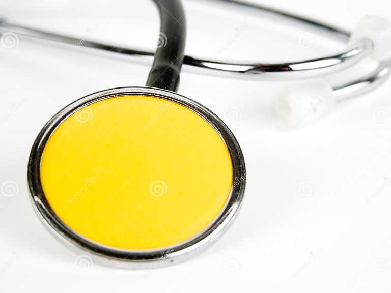 Yellow stethoscope stock image. Image of hear, checkup - 519337