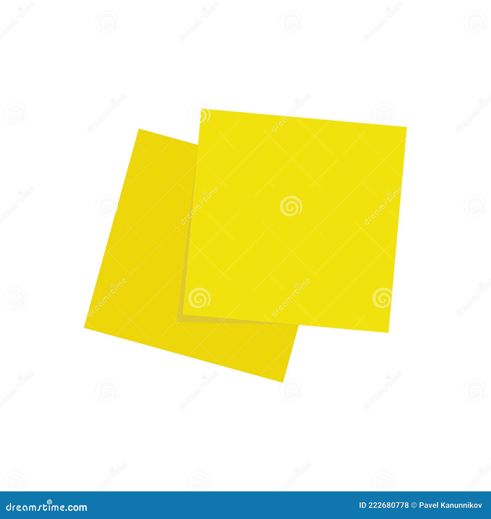 Yellow Stick Note Isolated on White Background, Vector Illustration ...