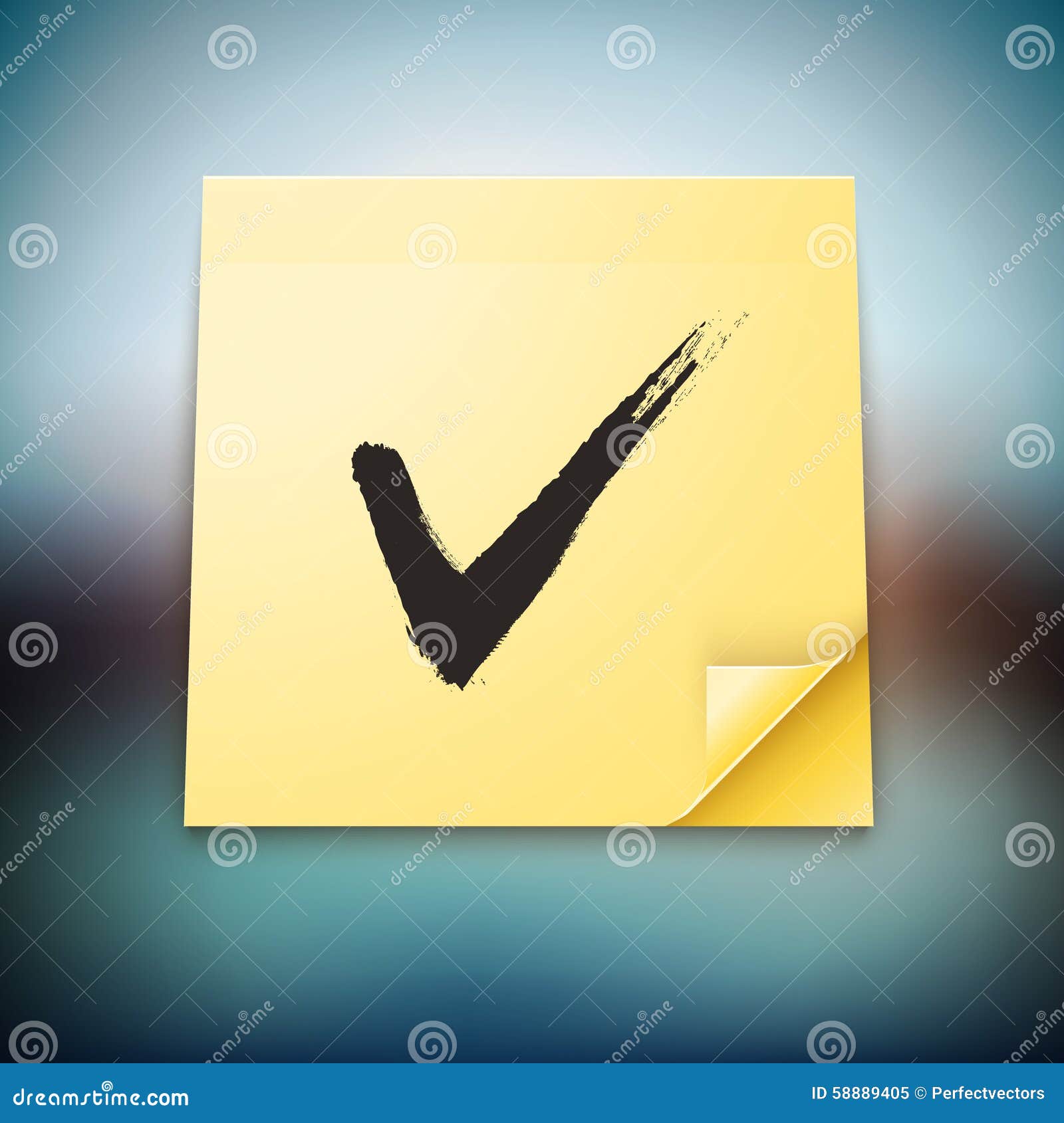 Yellow Tick Icon For Web Or App Ui Design Cartoon Vector ...
