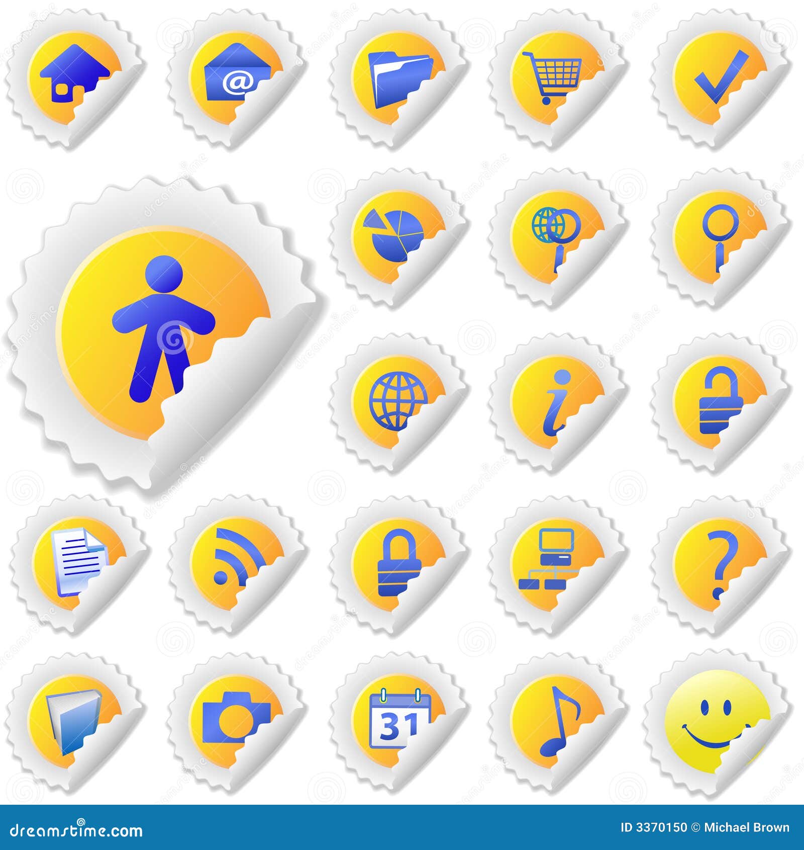 Yellow Sticker Peel Icon Set Stock Vector - Illustration of symbol ...