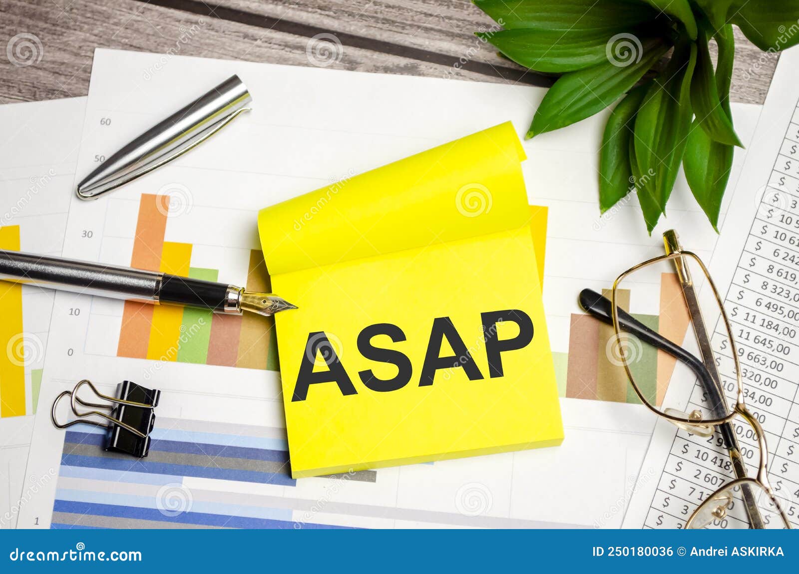 Yellow Sticker with the Text ASAP and Charts Stock Photo - Image of ...