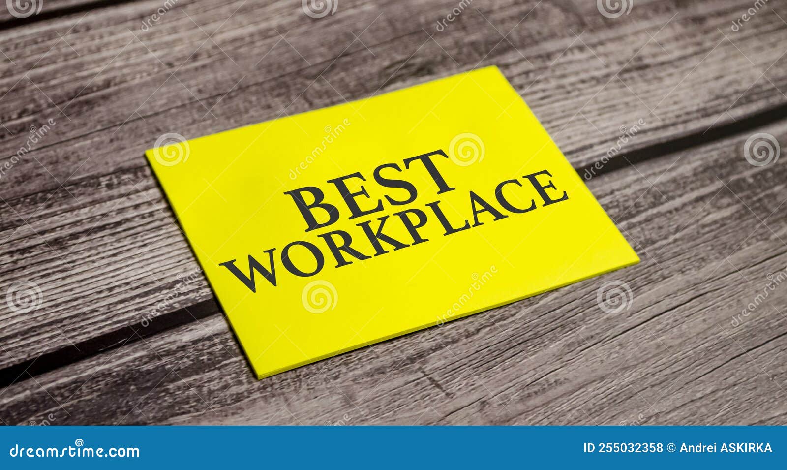 Yellow Sticker with the Text BEST WORKPLACE Stock Photo - Image of ...