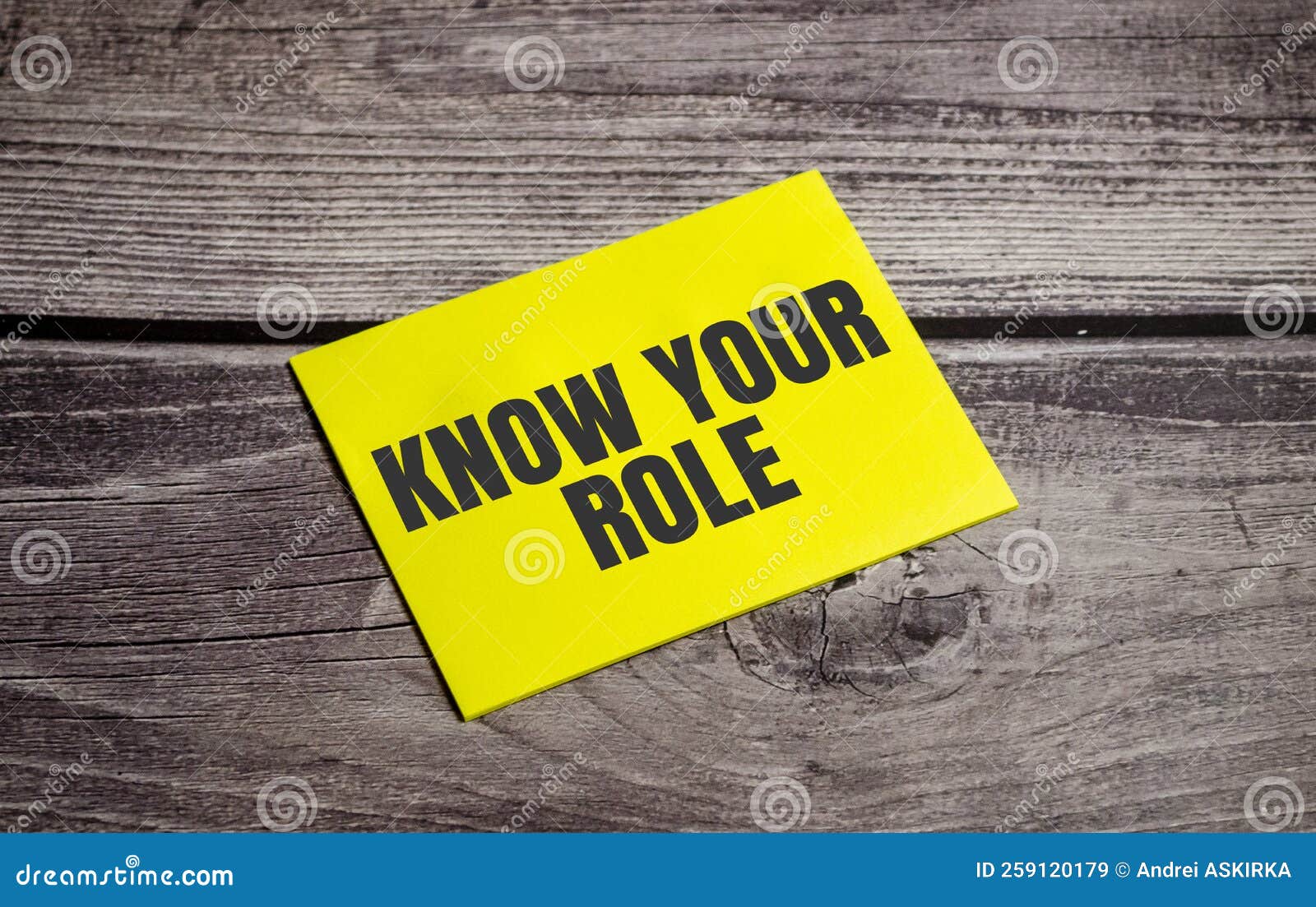 In the Yellow Sticker the Text Concept Word Know Your Role Stock Image ...
