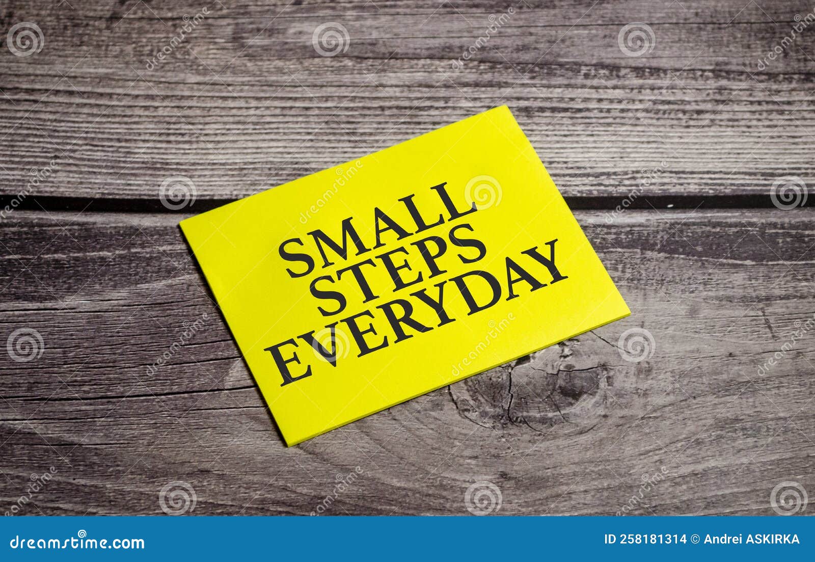 In the Yellow Sticker the Text Concept Word Small Steps Everyday Stock ...