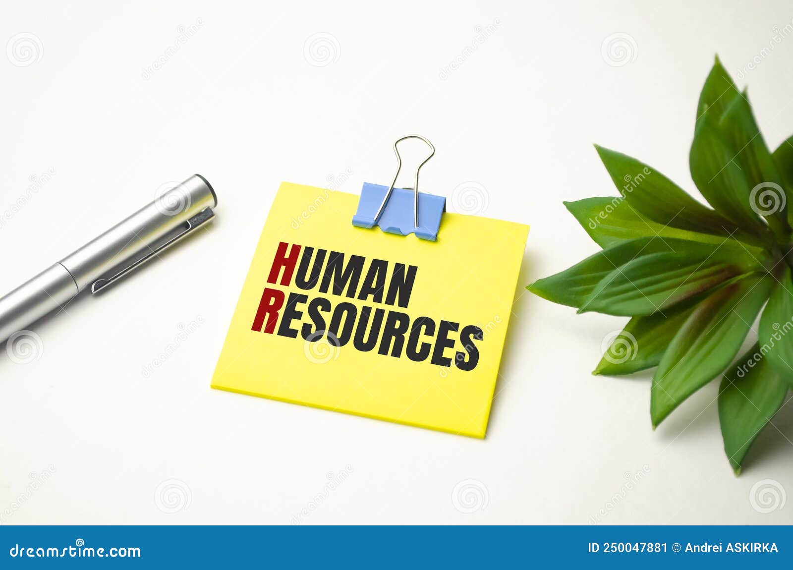 Yellow Sticker with the Text Human Resources and Charts Stock Image ...