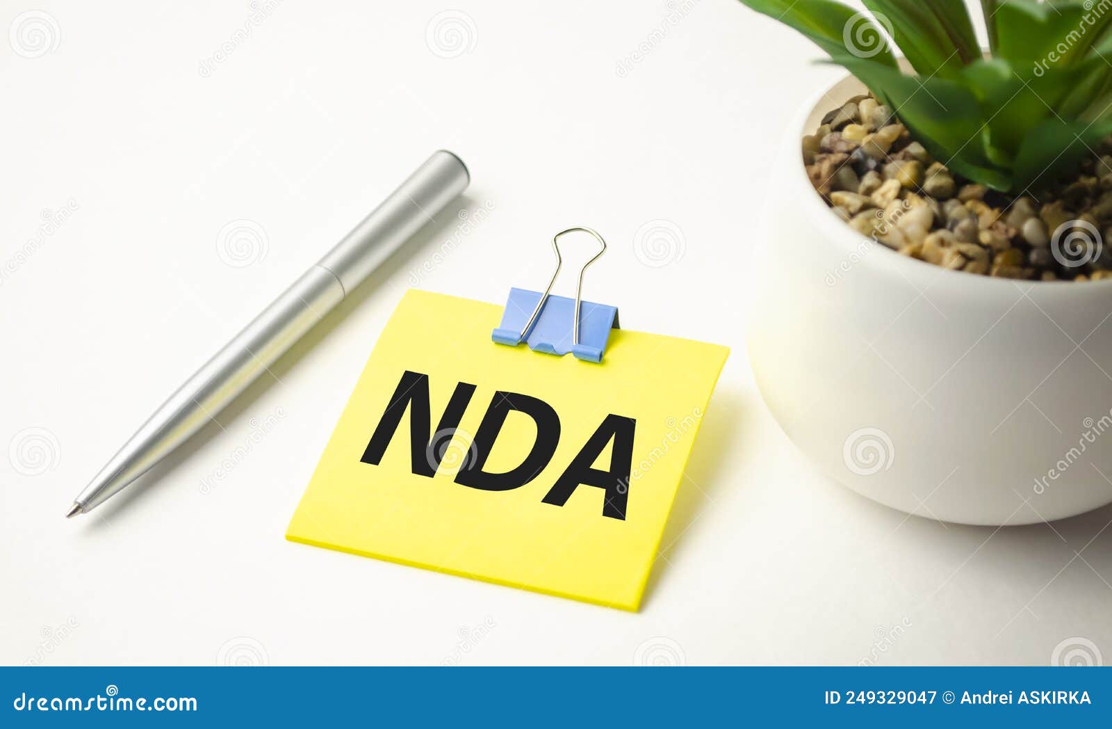 Yellow Sticker with the Text NDA and Charts Stock Image - Image of ...