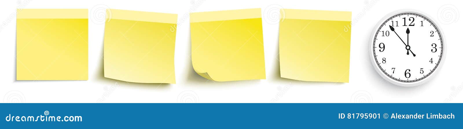 Yellow Sticks Header Clock stock vector. Illustration of headline ...