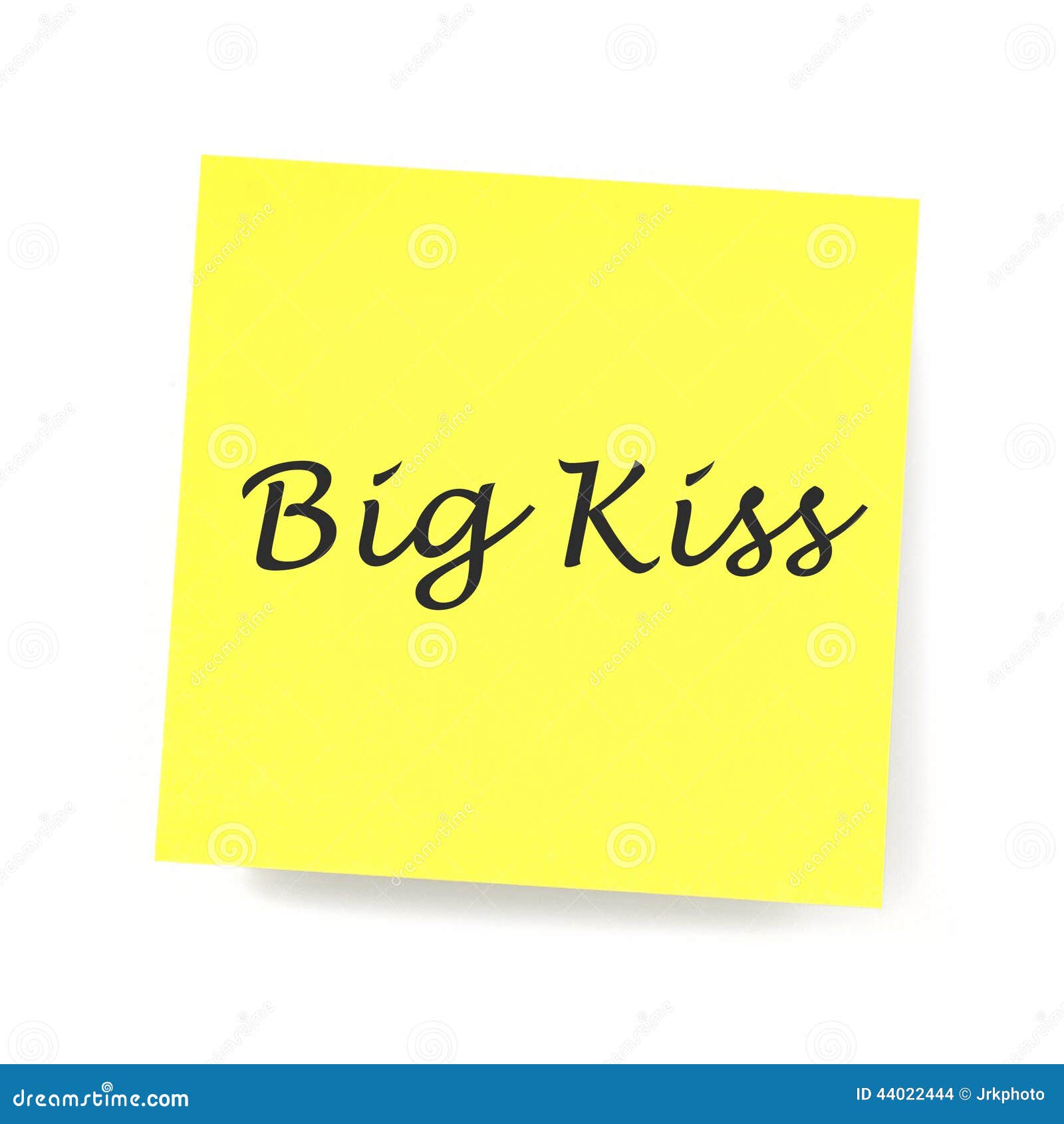 Yellow Sticky Note - Big Kiss Stock Photo - Image of white, adhesive ...