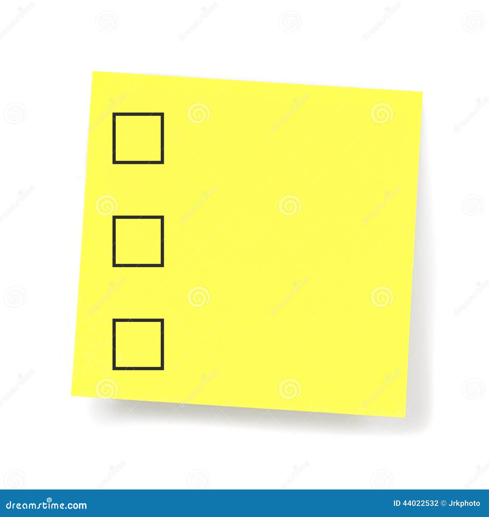 Yellow Sticky Note - Checklist Stock Photo - Image: 44022532