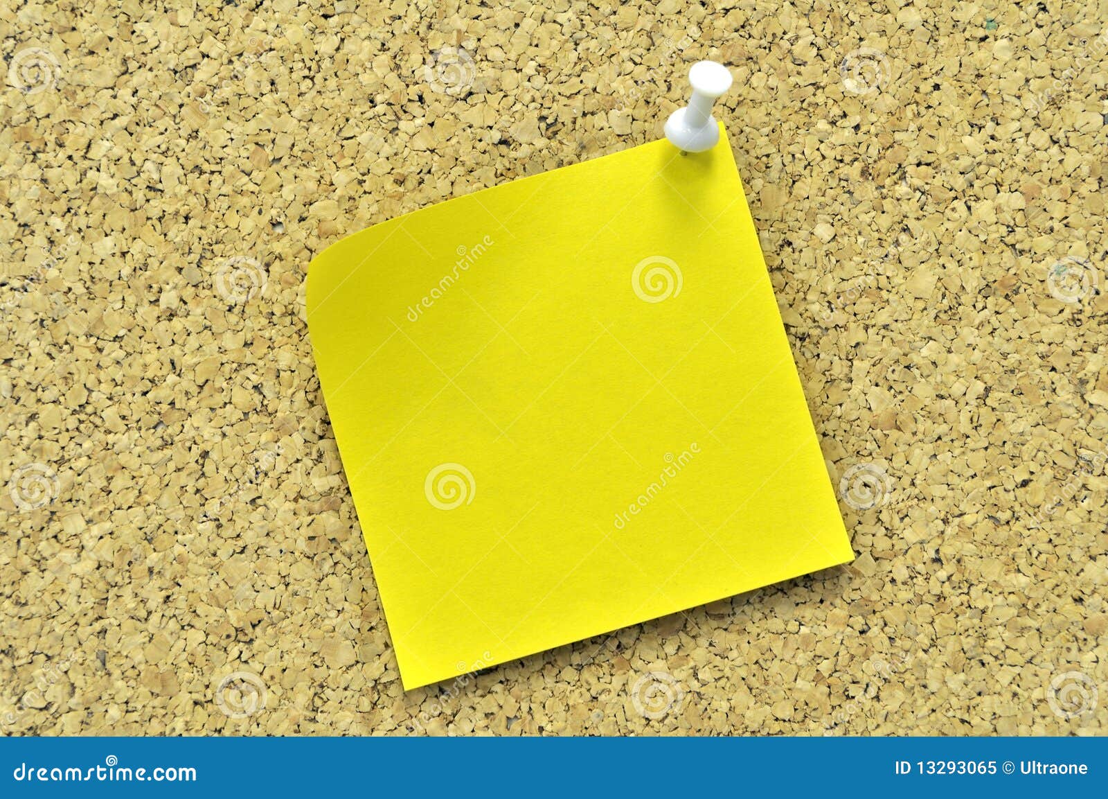 Yellow Sticky Note on a Cork Board. Stock Image - Image of empty ...
