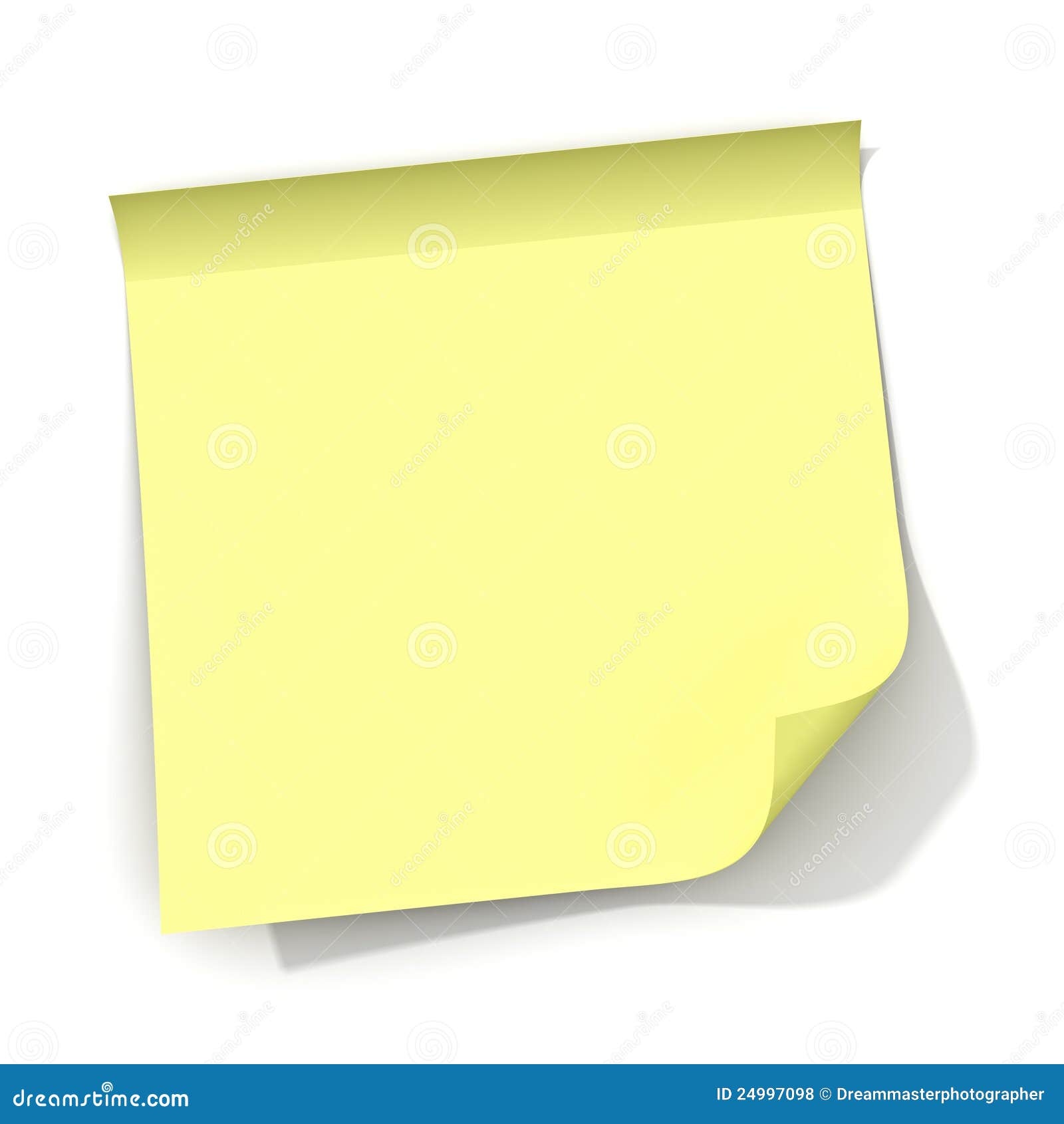 Yellow Sticky Note with Curled Corner Stock Illustration - Illustration ...