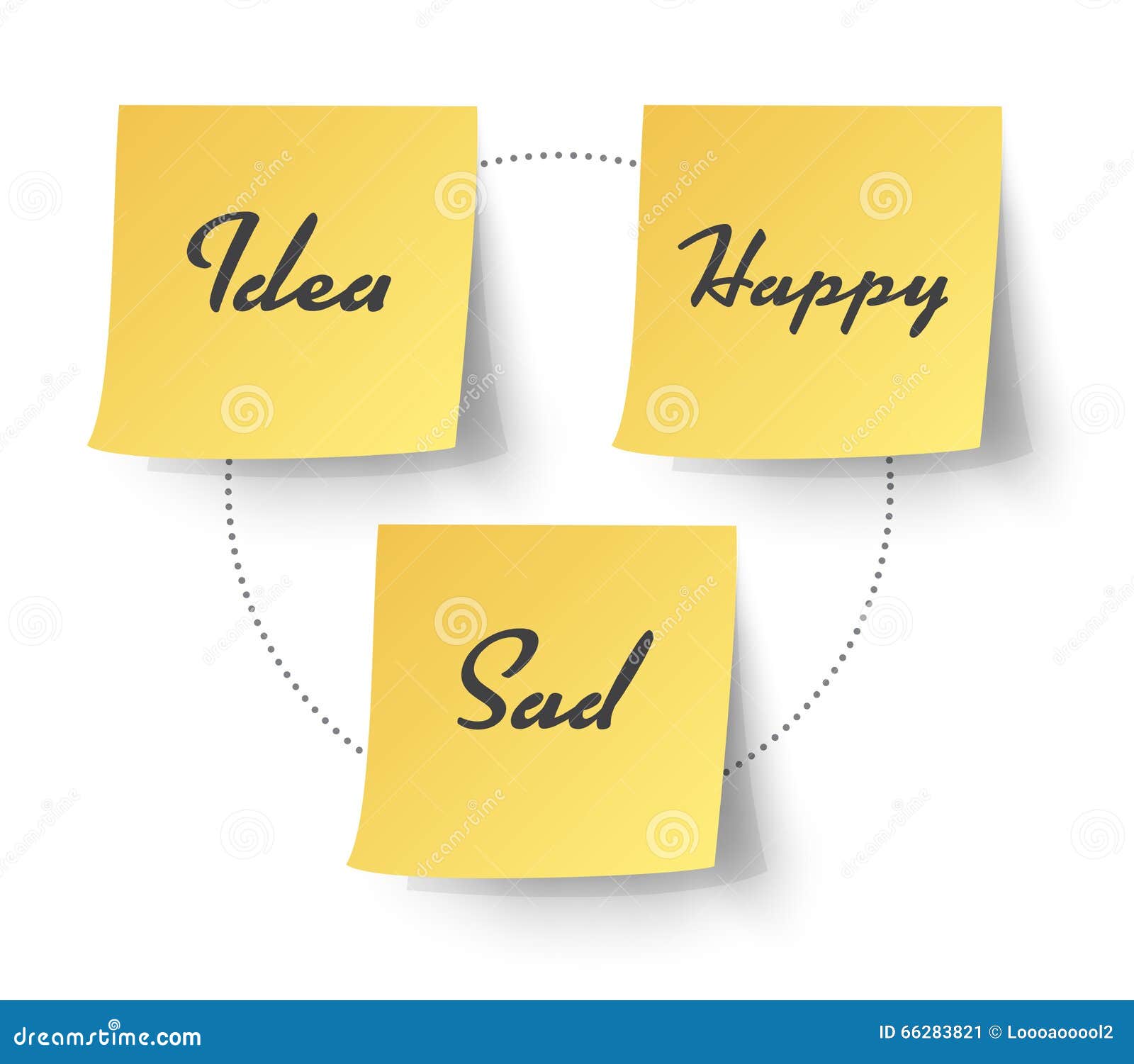 Yellow Sticky Note with Emotion Text. Vector Illustration. Stock Vector ...