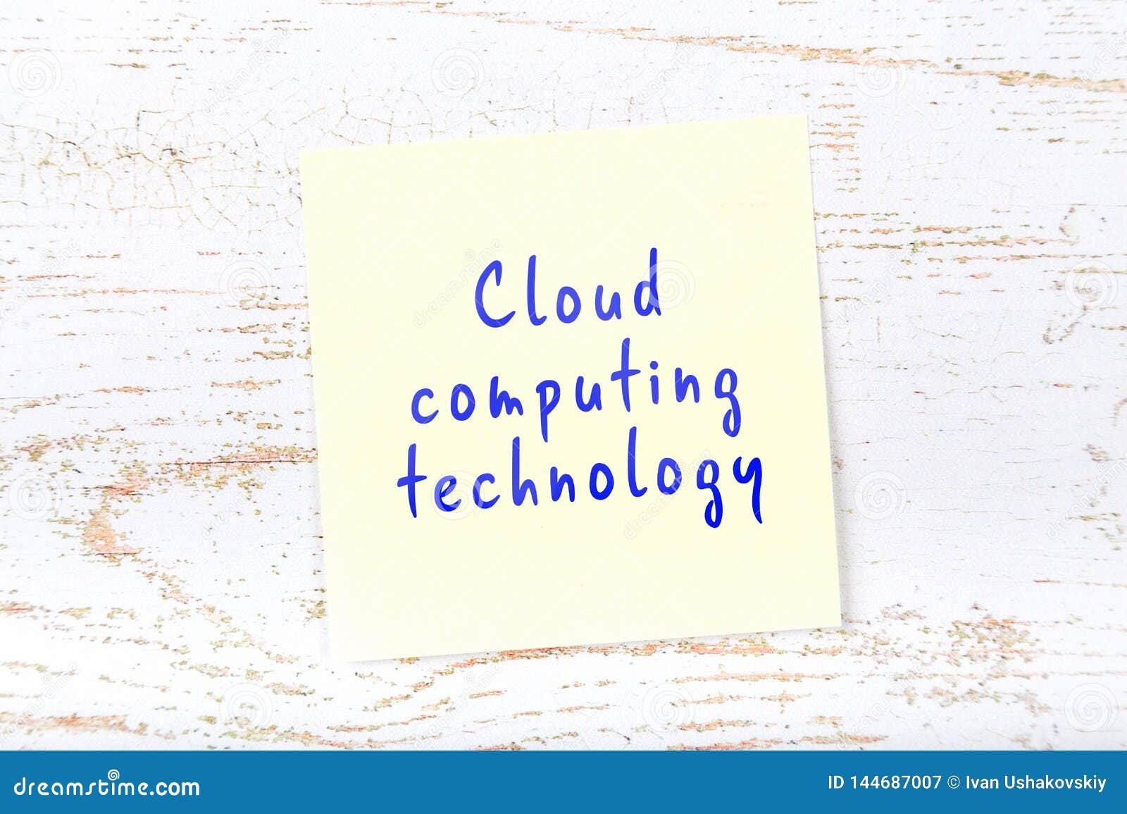 Yellow Sticky Note with Handwritten Text Cloud Computing Technology ... Yellow Sticky Note with Handwritten Text Cloud Computing Technology ...