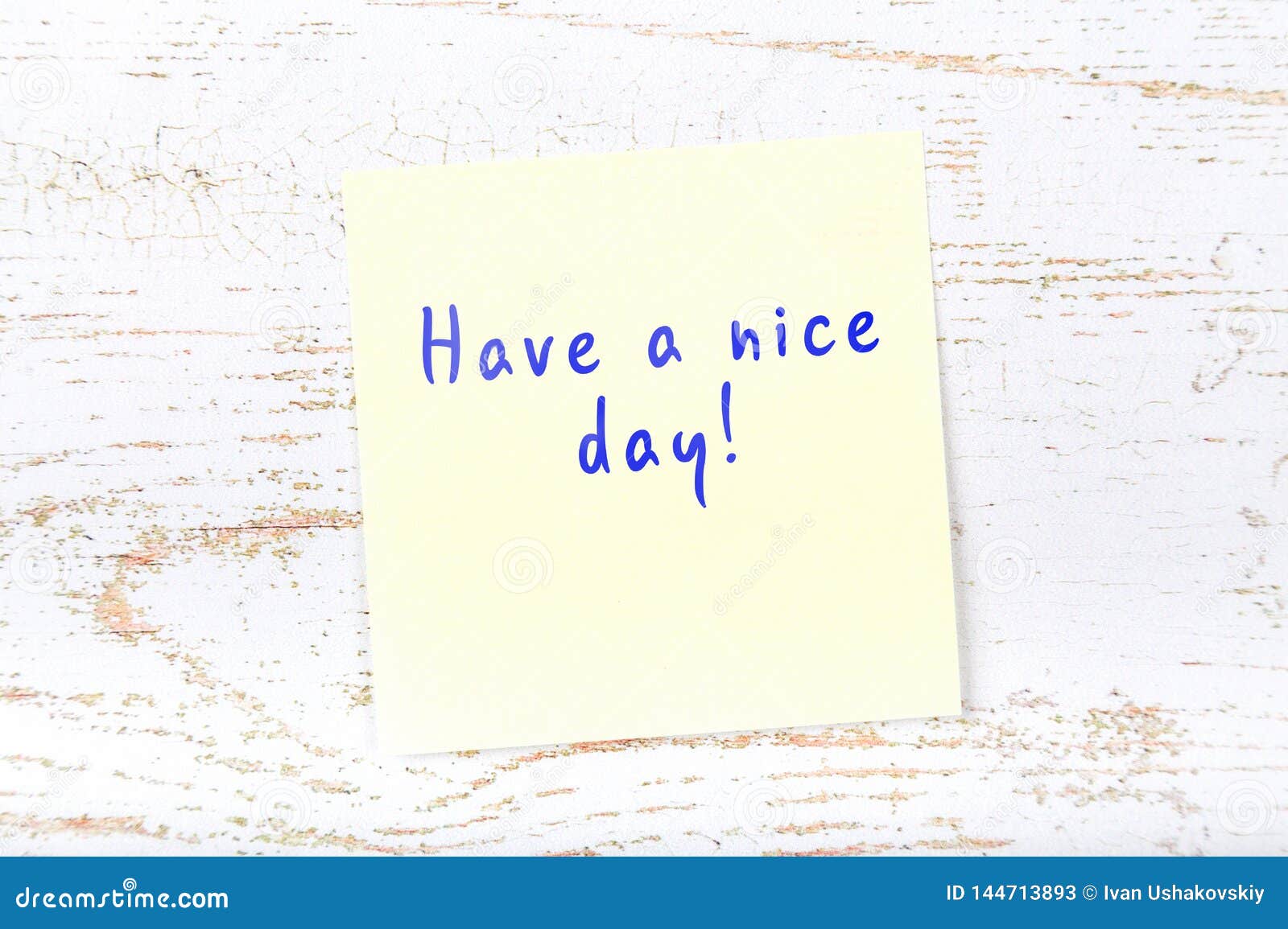 Yellow Sticky Note with Handwritten Text Have a Nice Day Stock ...