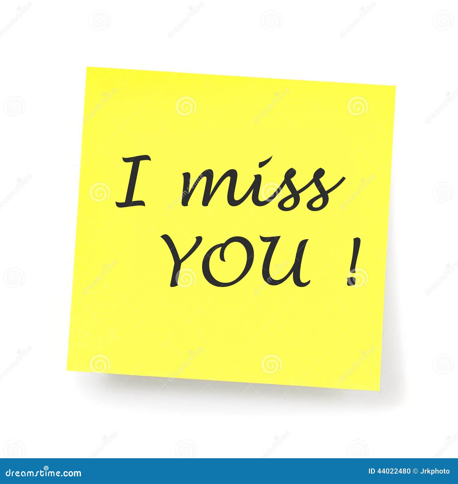 Yellow Sticky Note - I Miss You Stock Photo - Image of clipping ...