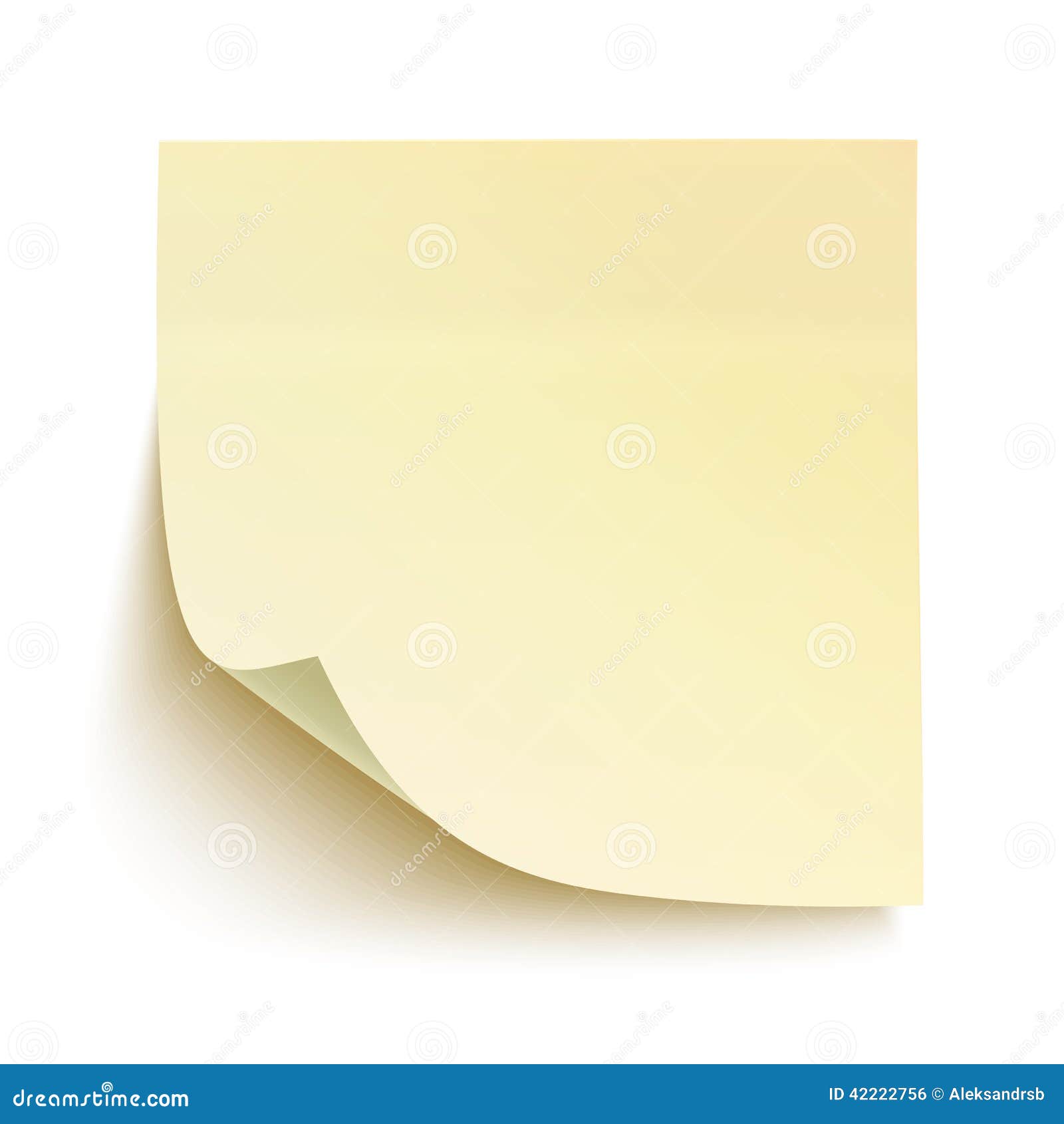 Yellow Sticky Note Isolated on White Background Stock Vector ...