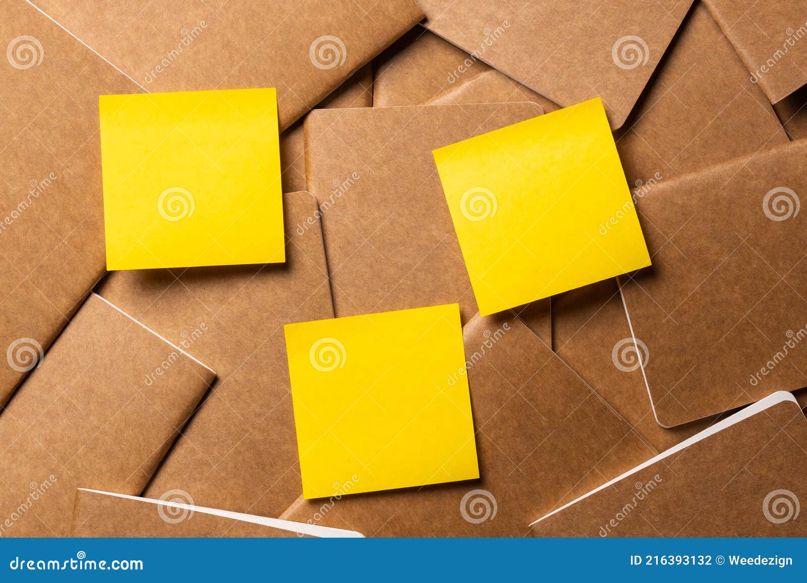 Yellow Sticky Note on Kraft Brown Notebook on Table Background ...