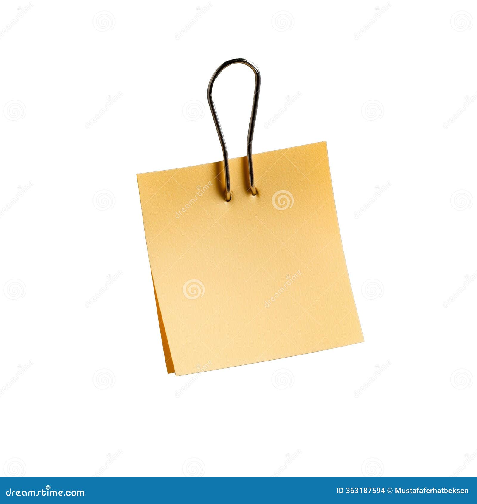 Yellow Sticky Note with Paperclip for Reminders and Notes on ...